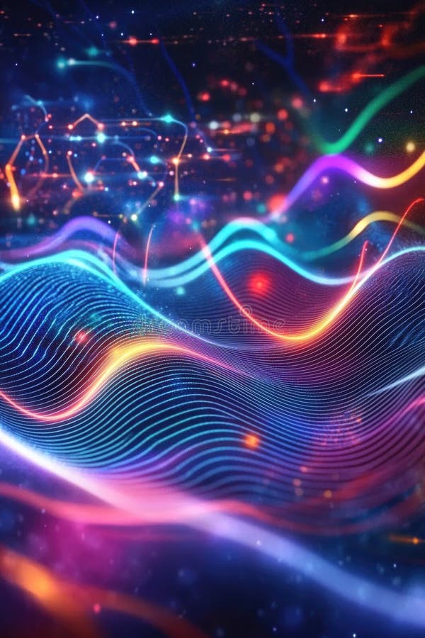 Stylized Representation Wave Light Abstract Shapes Colors Stock Photos ...