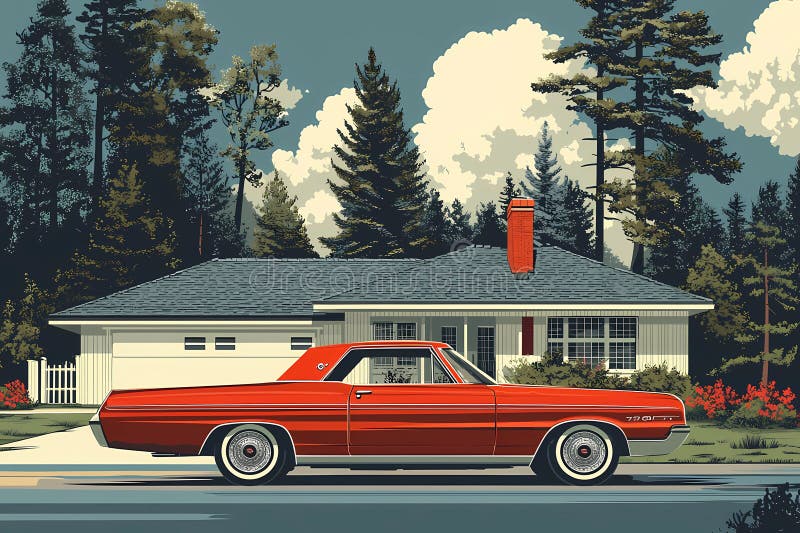 Stylized Retro Poster about Beautiful Life in Nature Stock Illustration ...