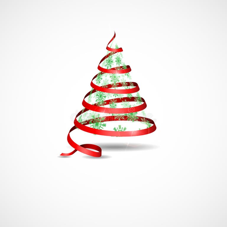 Stylized Ribbon Christmas Tree. Stock Vector - Illustration of merry ...