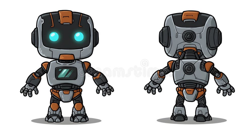 Character Front Back Robot Stock Illustrations – 106 Character Front ...