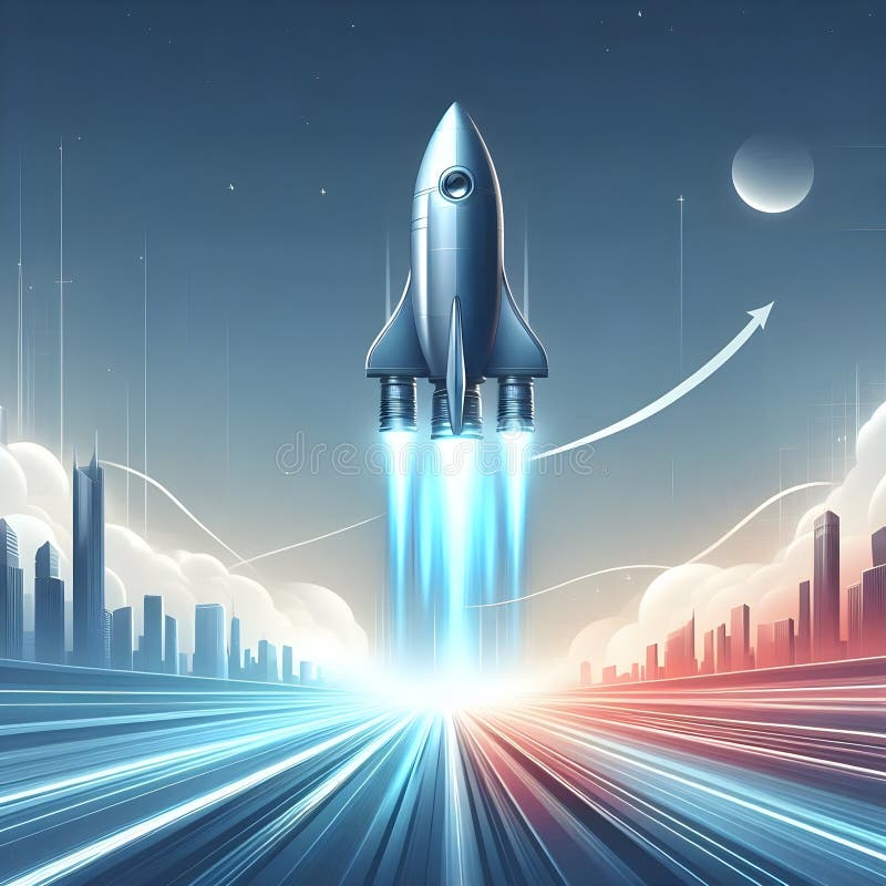 Urban Space Launch stock illustration. Illustration of exploration ...