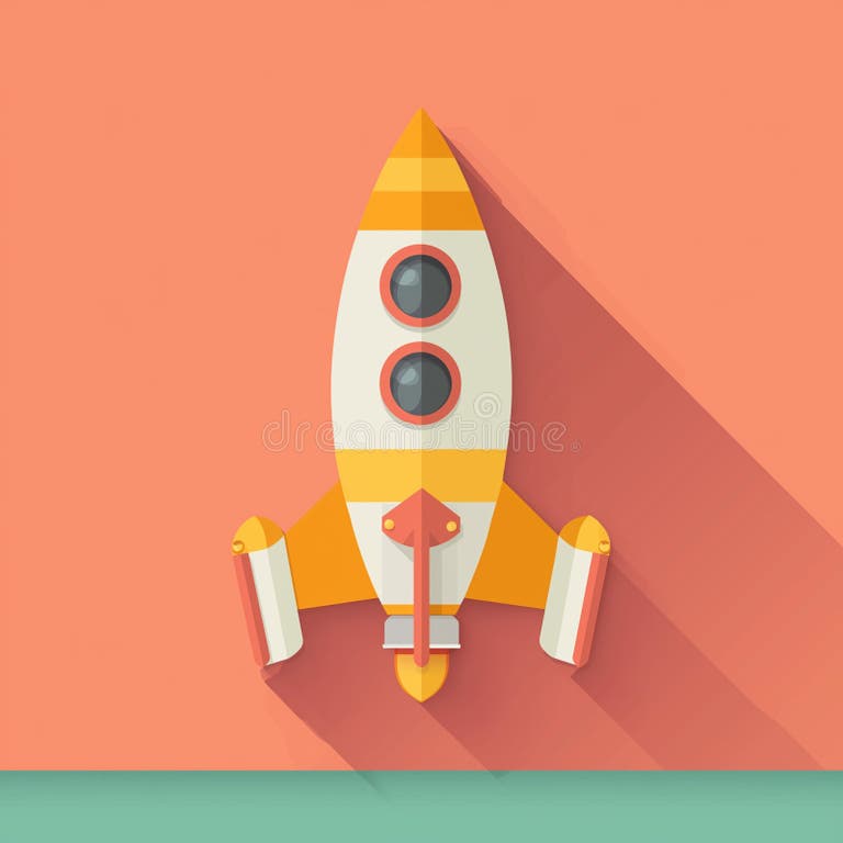 Stylized Rocket Launch Symbol for Startup and Innovation Stock ...