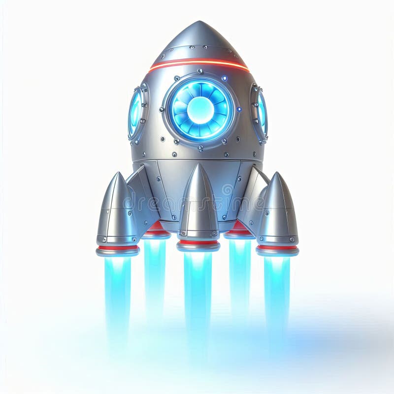 Stylized Rocket Ship stock illustration. Illustration of digital ...