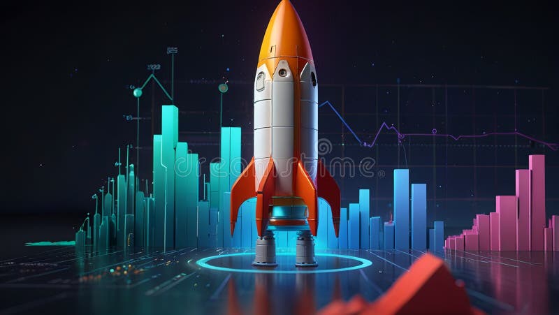 Launching Growth: Rocket To Success Stock Illustration - Illustration ...