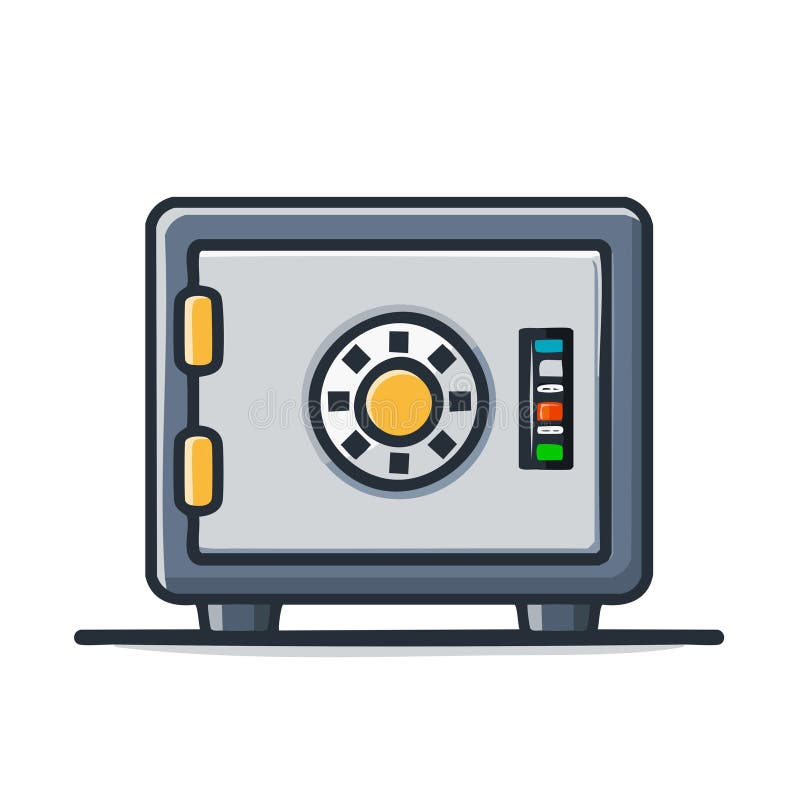 Stylized Safe Deposit Box Illustration Representing Security and ...