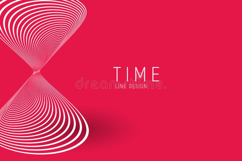 Stylized Sand Watch, Red Minimalistic Artistic Wallpaper Stock Vector ...