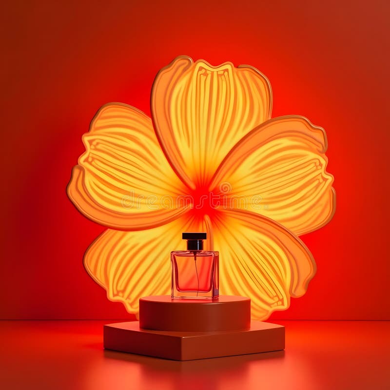 Ethereal Glow: Neon Blooms and Perfume Dreams Stock Illustration ...