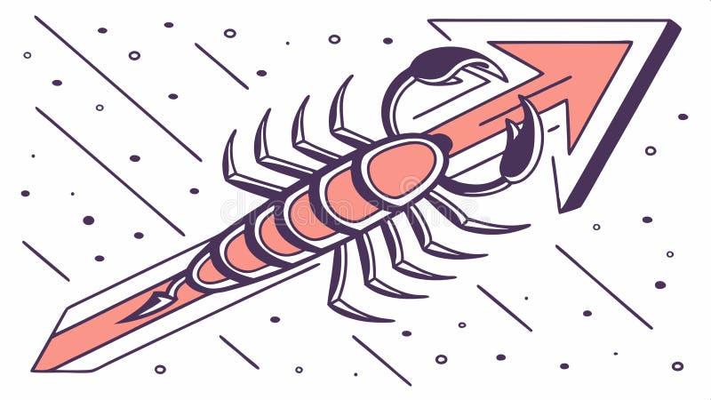 Stylized Scorpion with Arrow Geometric Graphic Design Vector Design ...