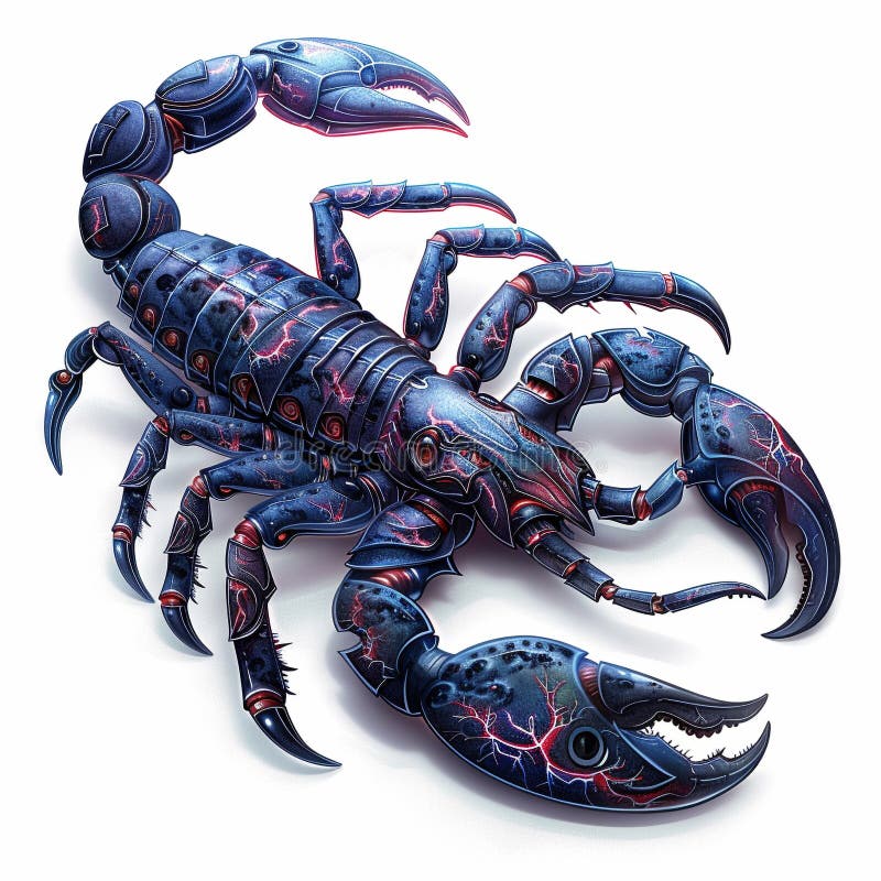 A Colorful and Stylized Illustration of a Scorpion with Intricate ...
