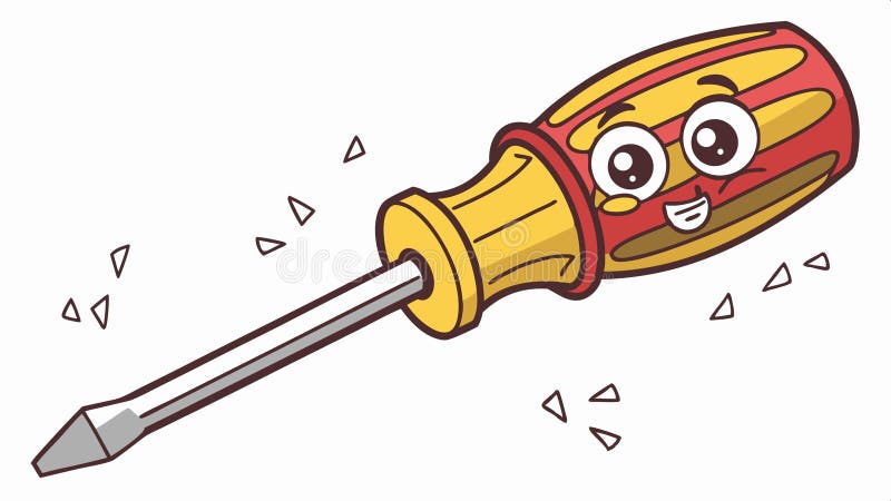 Stylized Screwdriver Tool with Sparks and Dynamic Lines Repair Graphic ...