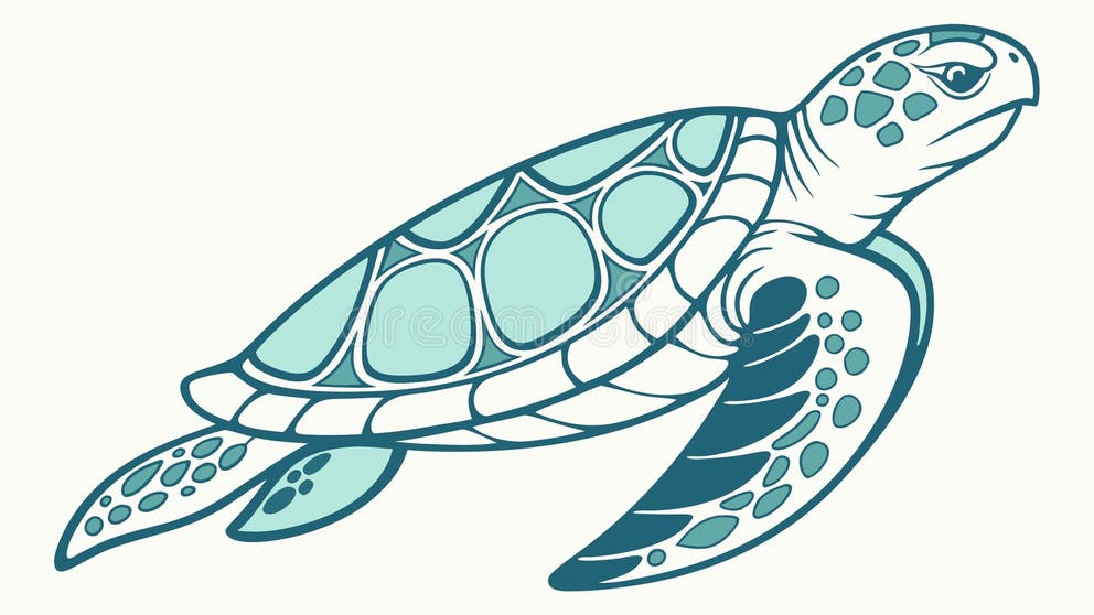 Stylized Sea Turtle Design Element, Vector Design Generative AI Stock Vector - Illustration of ...