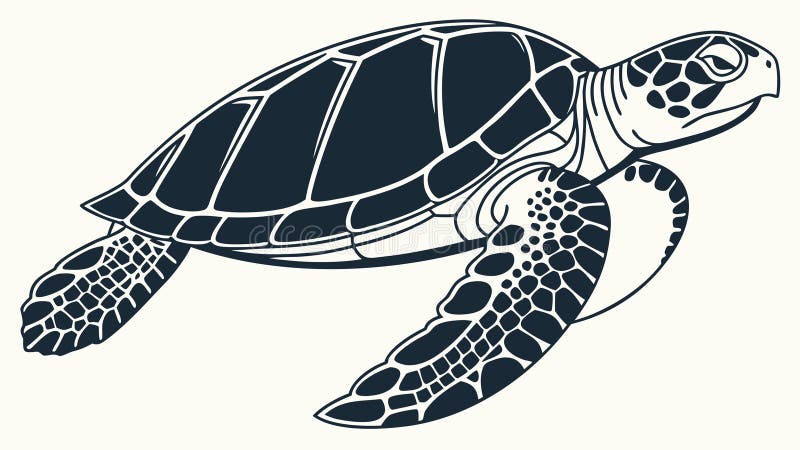Stylized Sea Turtle Silhouette for Logos and Marine Designs, Vector ...