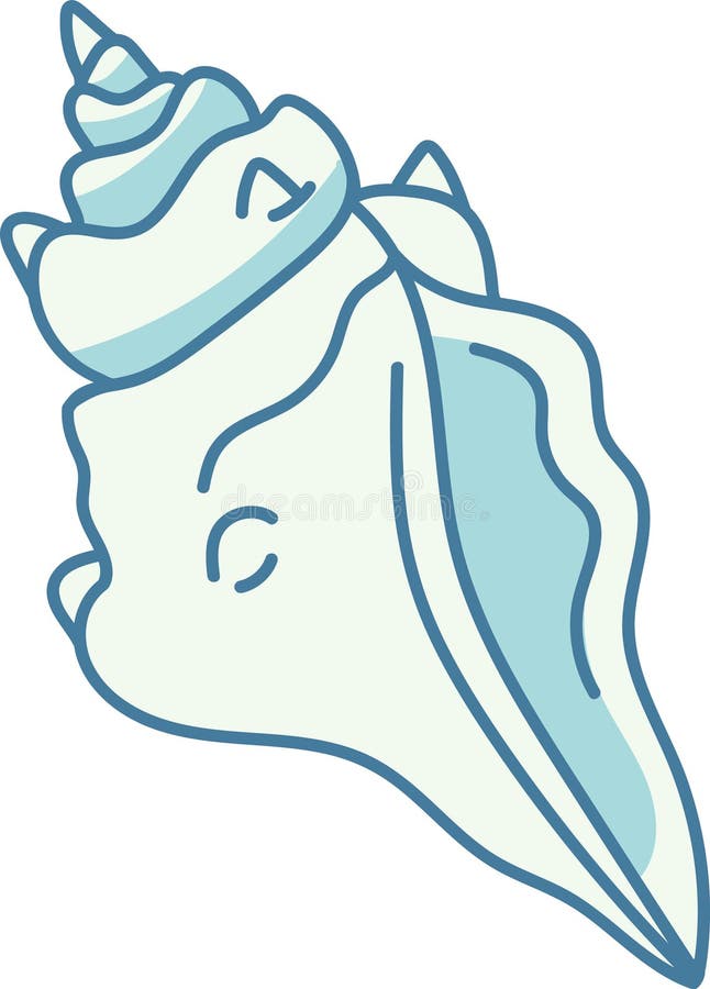 Stylized Seashell Outline stock illustration. Illustration of simple ...