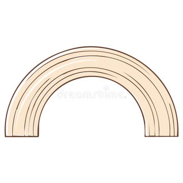 Stylized Semicircle or Half Moon Illustration with Horizontal Parallel ...