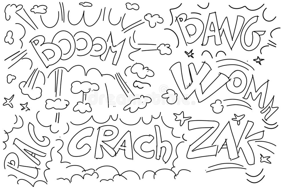 Comic Expressions, Noises, and Sounds Stock Illustration - Illustration ...