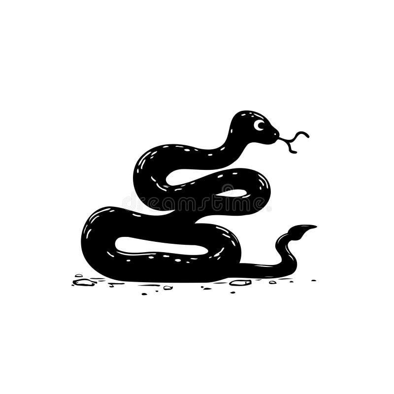 Stylized Serpent Illustration in Stark Black and White for Visual ...