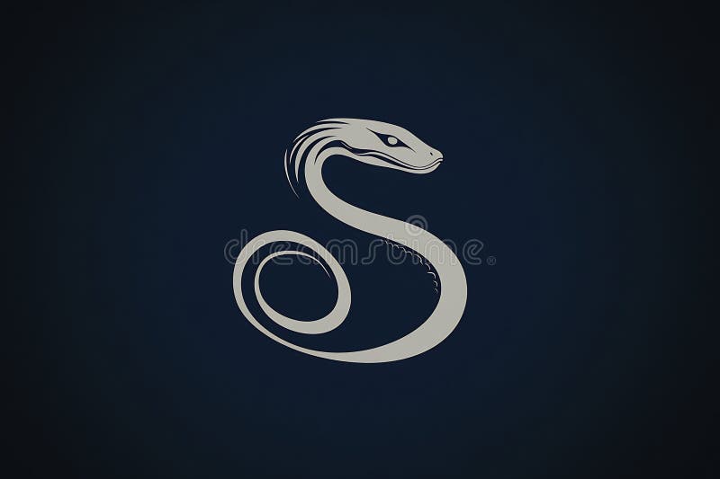 Stylized Serpent Logo Design Featuring Elegant Curves and Minimalist ...