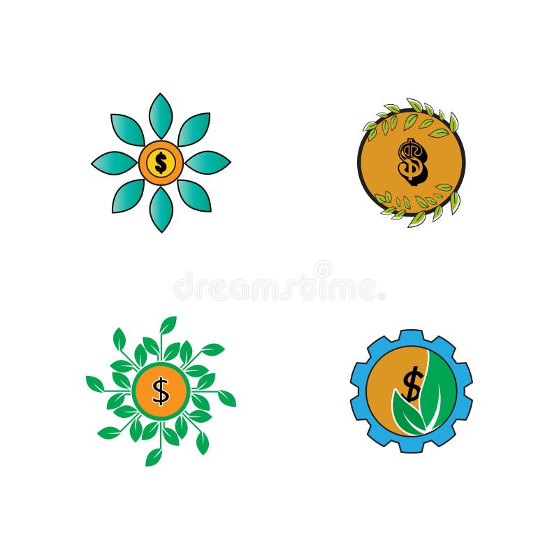 Stylized Set of Economic Colorful Logos and Symbol Stock Vector ...