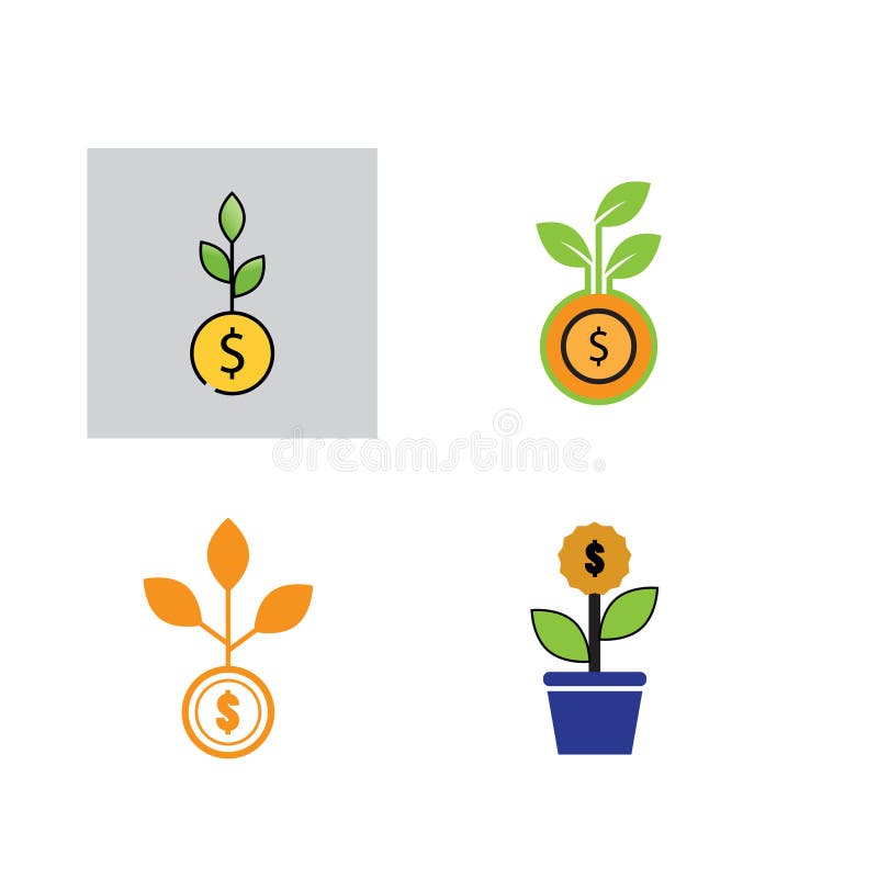 Stylized Set of Economic Colorful Logos and Symbol Stock Vector ...