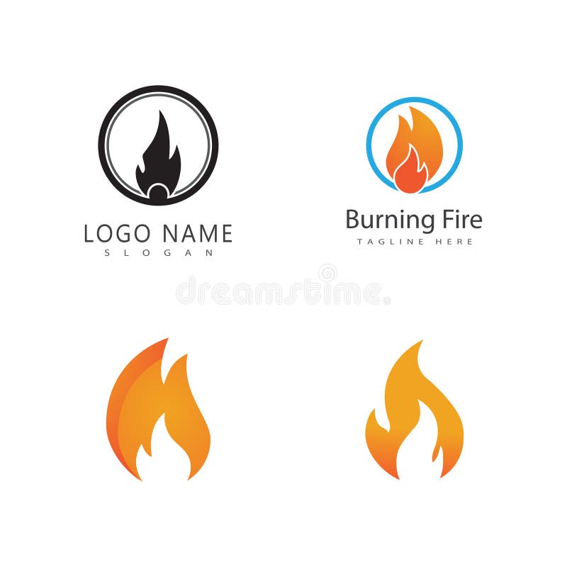 Stylized Set Fire Logo Vector and Symbol Stock Vector - Illustration of ...
