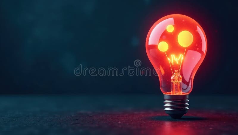 Stylized Shapes Inside Glowing Bulb, Suggesting Collective Thought ...