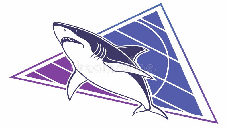 Stylized Shark in Geometric Triangle Frame Illustration Vector Design ...