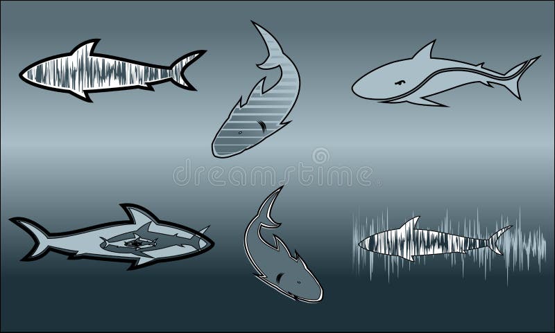 Stylized shark stock vector. Illustration of animal, fins - 38529523