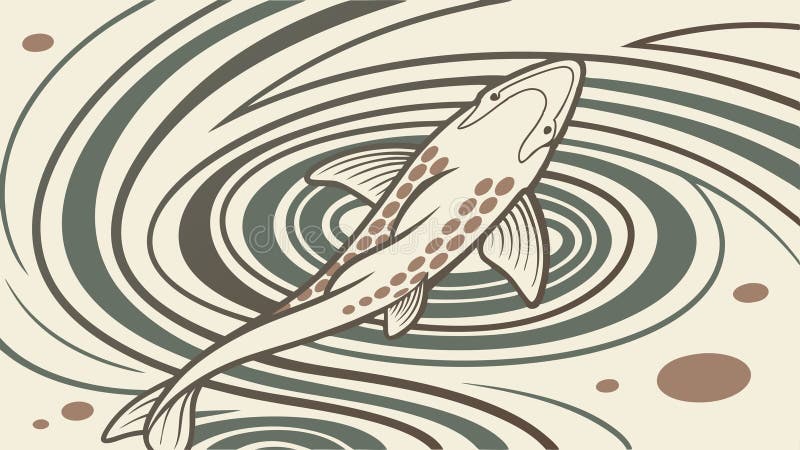 Stylized Shark with Swirling Lines, Vector Design Generative AI Stock ...