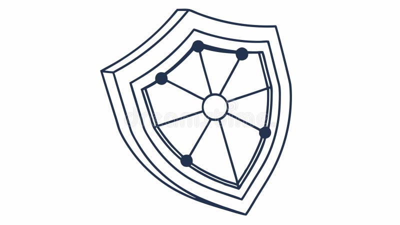 Stylized Shield with Radial Design, Protection and Security, Vector ...