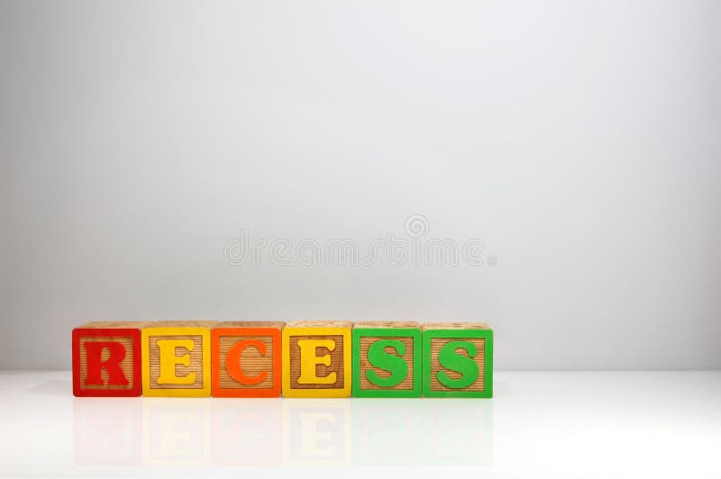 Stylized Shot of Ã¢â‚¬Å“RecessÃ¢â‚¬Â Spelled Out with ABC Blocks Stock ...