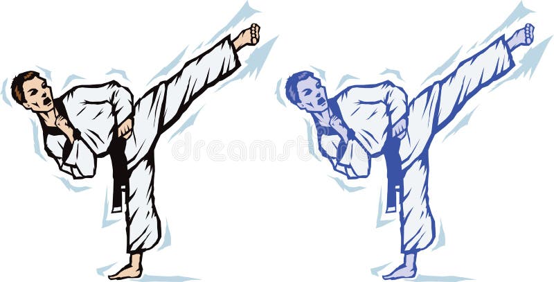 Comic Karate Fighters stock vector. Illustration of masculine - 13957348