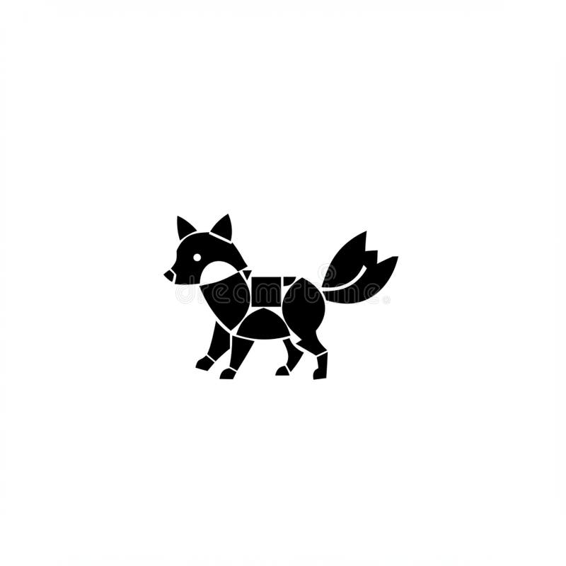 Stylized Silhouette of a Fox Formed by Geometric Shapes. the Design ...