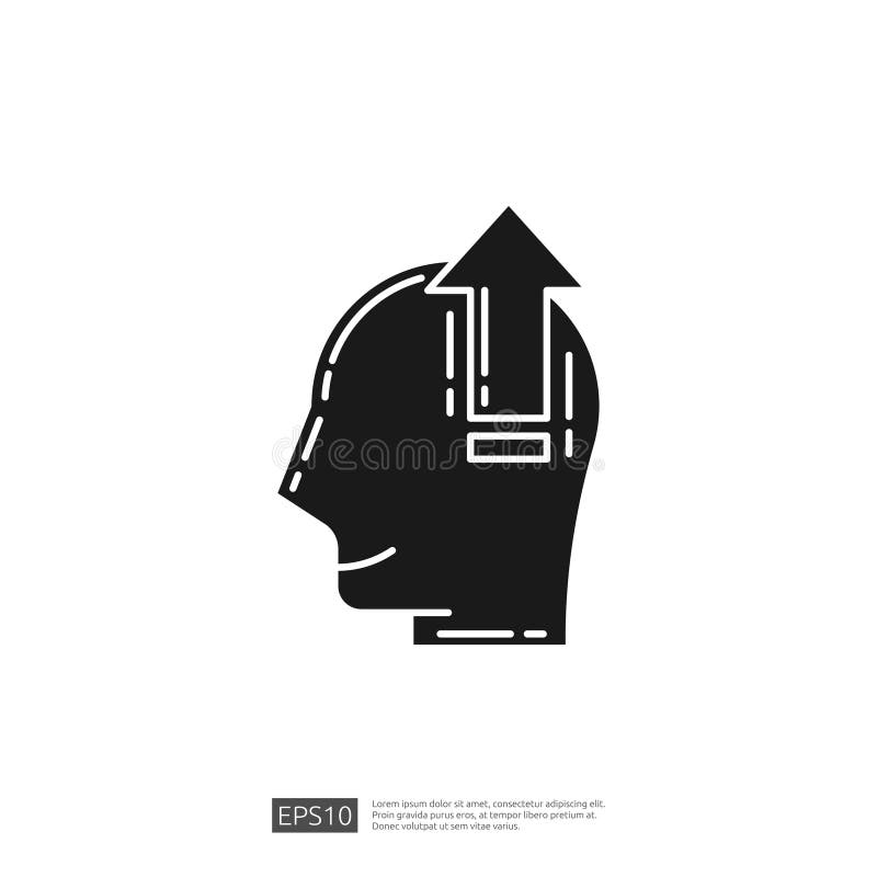 A Stylized Silhouette of a Human Head with an Upward Arrow, Symbolizing ...