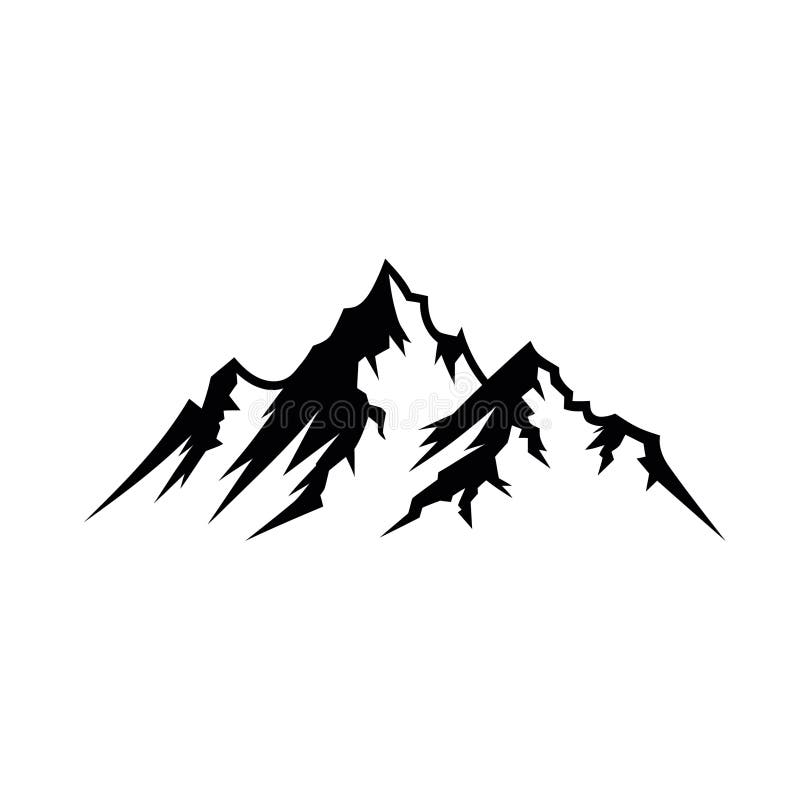 A Stylized Silhouette of Jagged Mountain Peaks is Depicted in Black ...