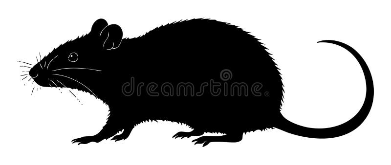 A Stylized Silhouette of a Mouse, Showcasing Its Distinctive Features ...