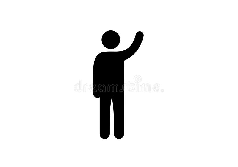Stylized Silhouette of a Person with One Arm Raised Stock Illustration ...