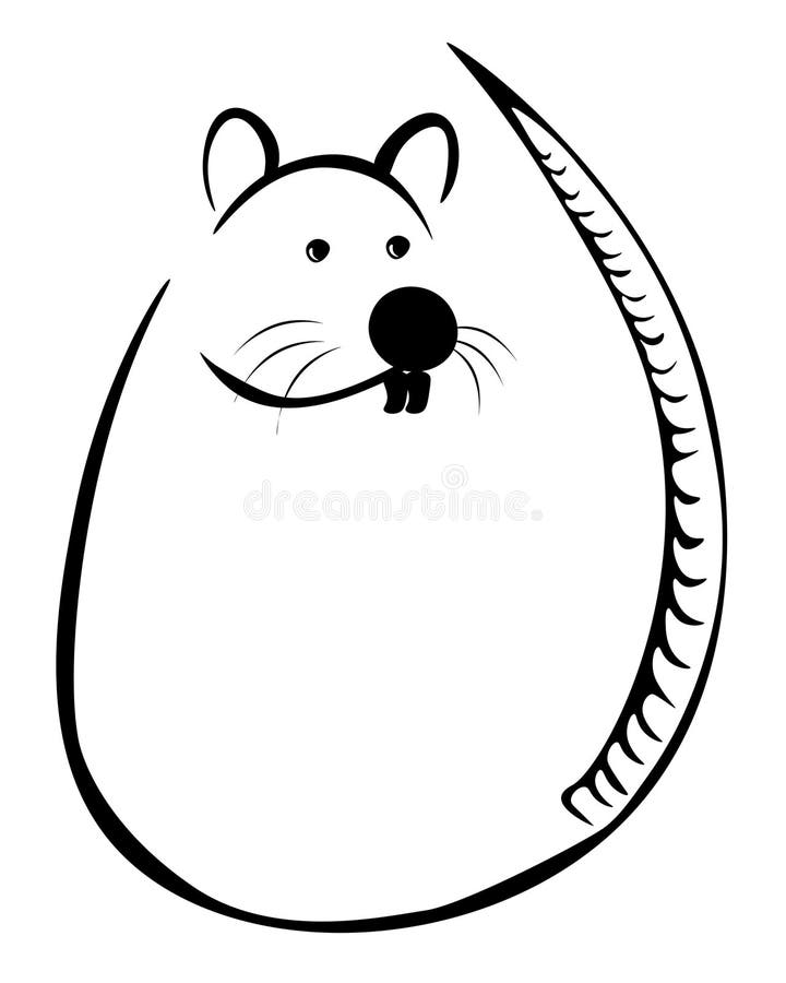 Stylized Silhouette of a Rat, Cute Rodent or Eastern Horoscope Symbol ...