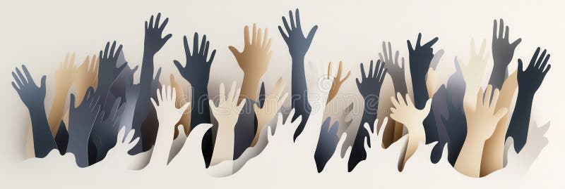 Hands Raised in Unity Showcasing Minimalistic Art with a Modern and ...