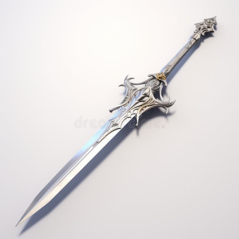 Stylized Silver Sword: Detailed Realism with Celestialpunk and Dynamic ...
