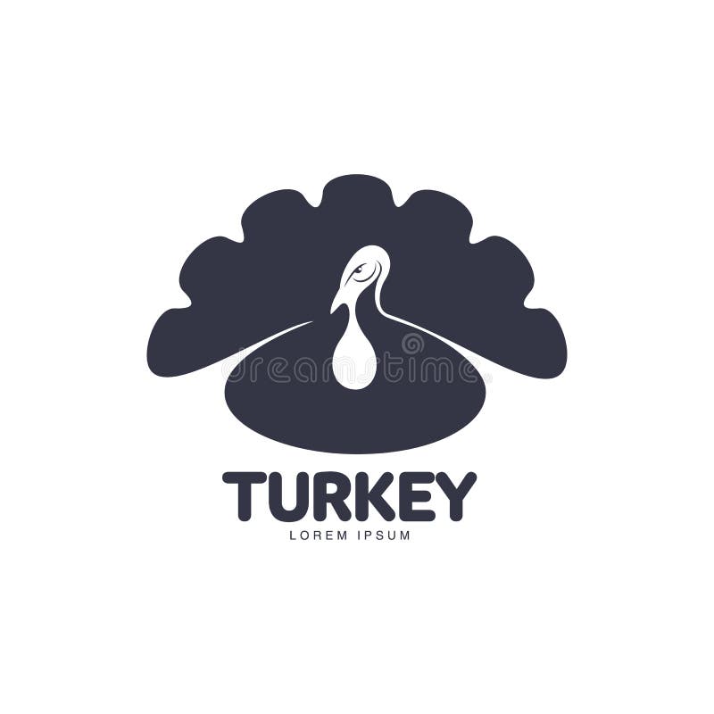 Stylized Simplified Turkey Silhouette Graphic Logo Template Stock ...