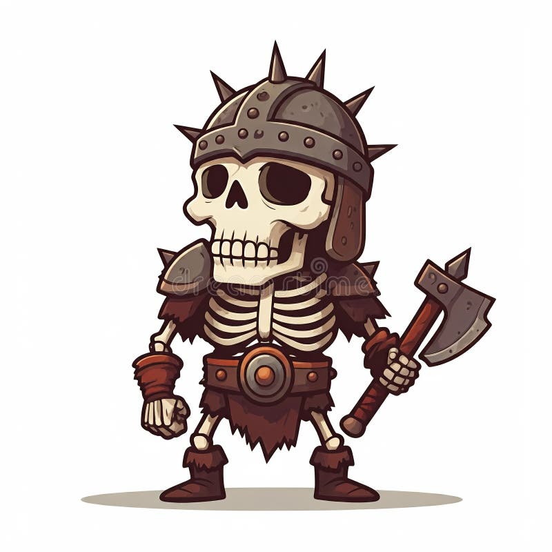 Stylized Skeleton Fighter in Armor Stock Illustration - Illustration of ...