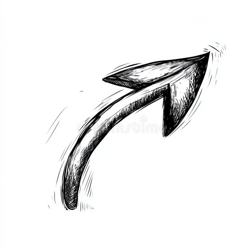Stylized Sketch of an Upward-pointing Arrow Design Stock Illustration ...