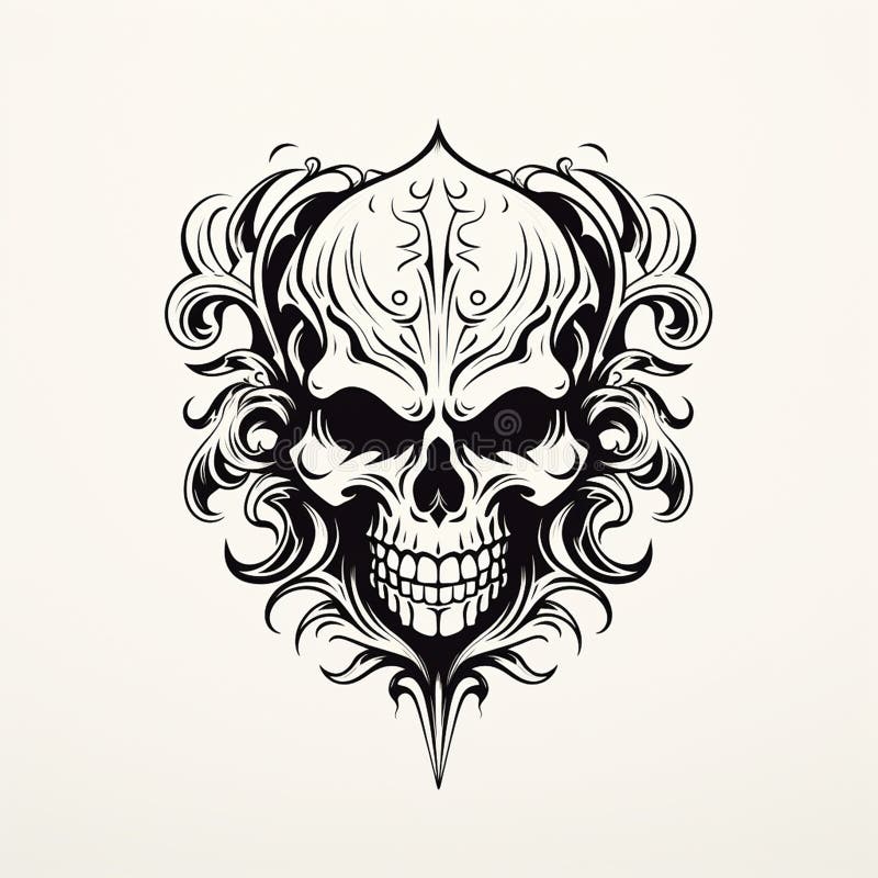 Stylized Skull Vector Art stock illustration. Illustration of medicine ...