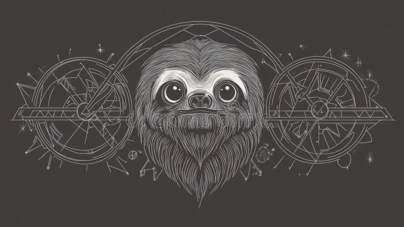 Celestial Sloth stock illustration. Illustration of celestial - 372923836