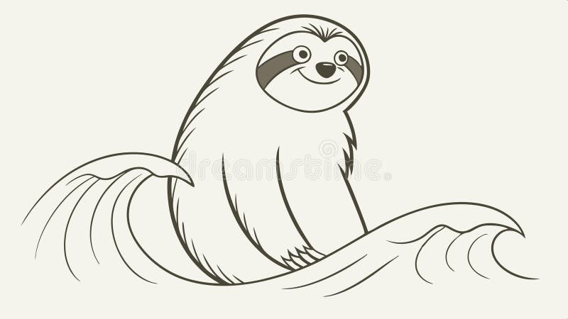 Stylized Sloth on a Wave, Nature and Relaxation Vector Design ...