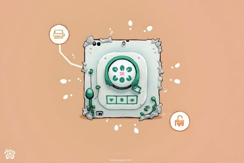 Stylized Smart Home Control Interface Illustration with Natural ...