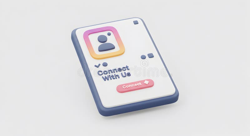 Stylized Smartphone Graphic Inviting Connection and Social Media ...