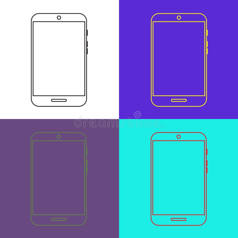 Stylized Smartphone Outline on Split Colorful Backgrounds Showcases ...