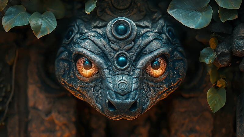 A Stylized Snake Head with Intricate Patterns Stock Photo - Image of ...