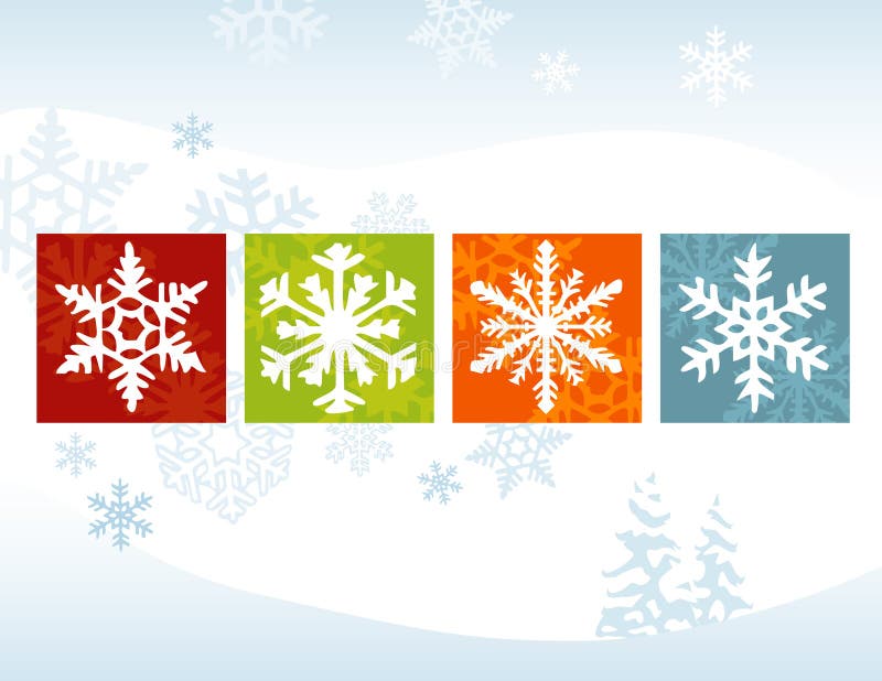 Stylized Snowflake Winter Back Stock Vector - Illustration of green ...
